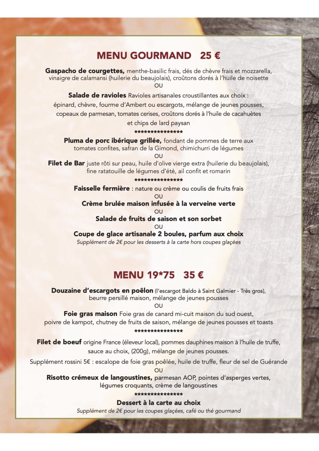 MENU SOIR ETE 2021 PAGE 5 – Restaurant 19*75 MENU SOIR ETE 2021 PAGE 5 – Restaurant 19*75